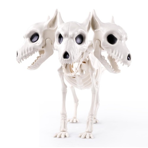 12’’ Halloween Dog Skeleton, Three-Headed Spooky Realistic Halloween ...