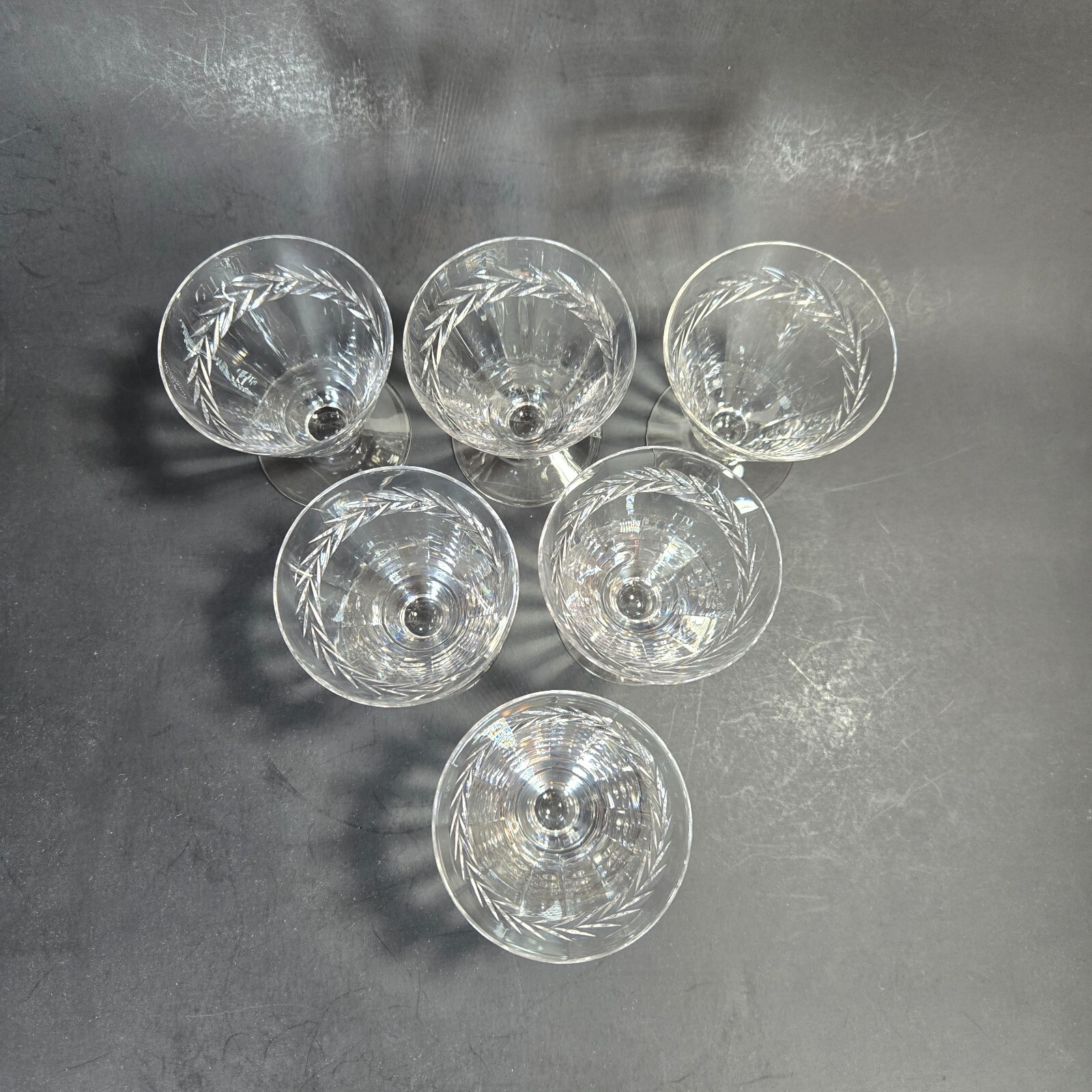 Laurel-Wreath by Seneca Crystal Set of 6 Footed Tumblers Glasses 3 5/8 ...