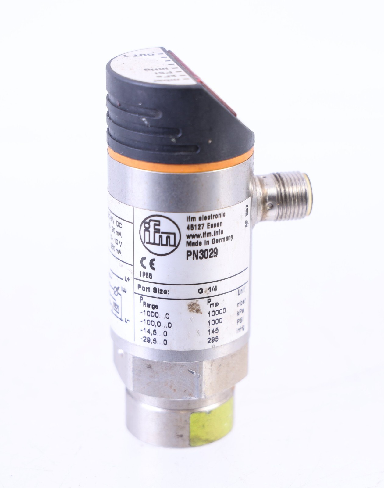 IFM PN3029 -1000…0mBar -1...0bar G1/4 PRESSURE SENSOR | eBay