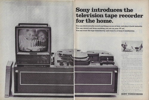 1965 Sony Videocorder Television Tape Recorder Self Timer Vintage Print ...
