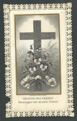 Old cavinet image de la Cruz santino image pieuse holy card print | eBay