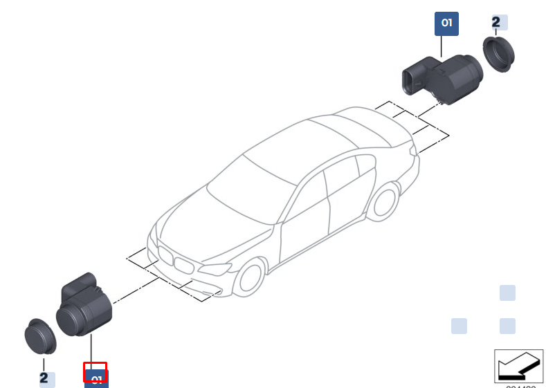 BMW 5 F10 Capteur de stationnement avant PDC 66209275704 9275704 ...