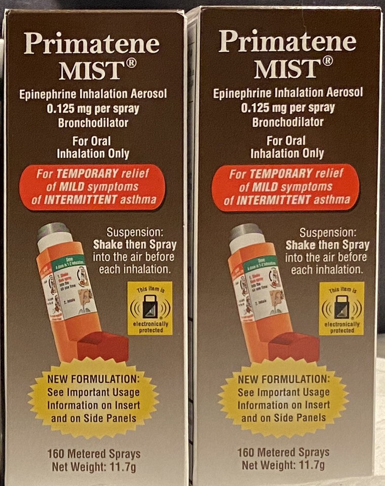 4 NEW Primatene Mist Epinephrine Inhalation 160 Sprays Ships Same Day ...