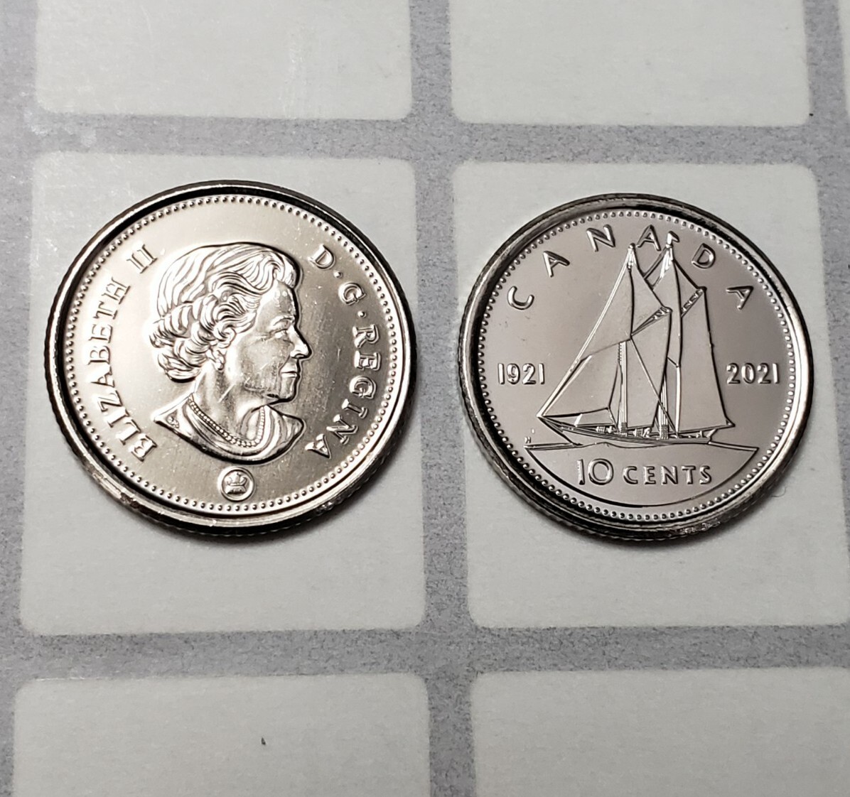 ONE(1) X BU UNC 2021 CANADA 10 CENTS DIME QUEEN ELIZABETH II BOAT COIN ...