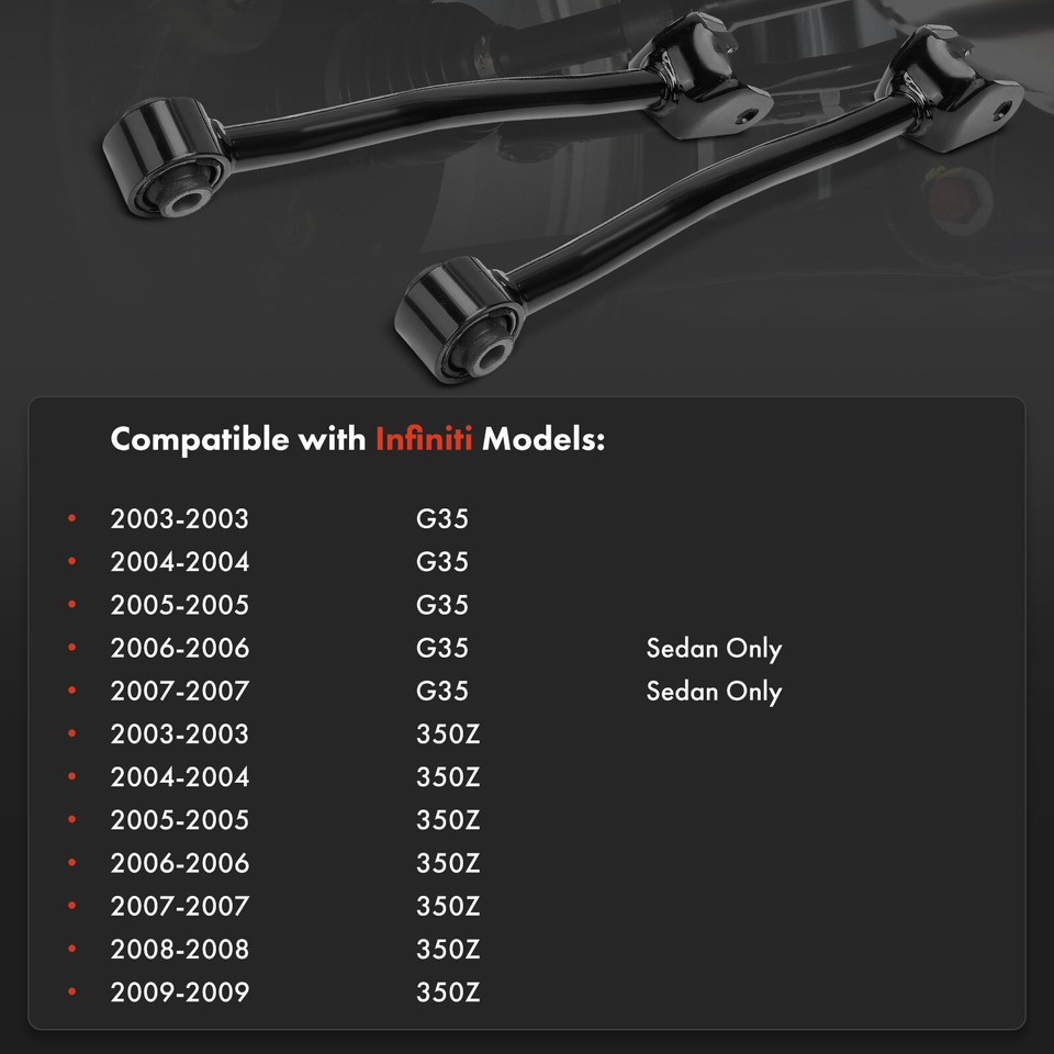 2pcs Rear Lower Forward Lateral Arm for Infiniti G35 2003-2007 Nissan ...