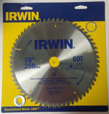 Irwin 15198-T 10" x 60T Non Ferrous / Melamine Circular Saw Blade 30mm ...