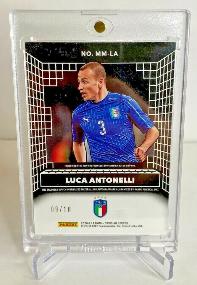 2020 Luca Antonelli Panini Obsidian Yellow Italy Autographed Jersey ...