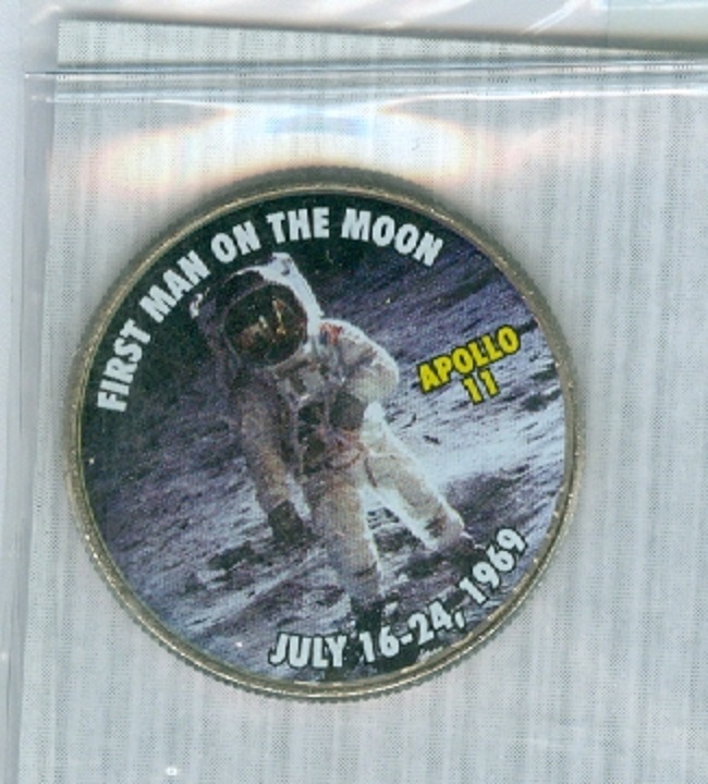 2014 P Kennedy Half Dollar painted reverse Man on the Moon Apollo 11 | eBay