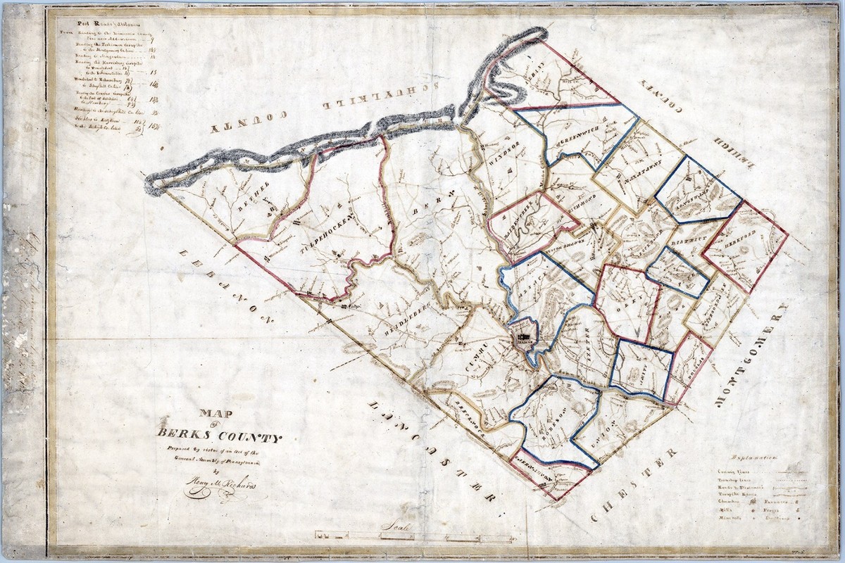 Map Of Berks County Pa Showing Towns Pennsylvania History And Books