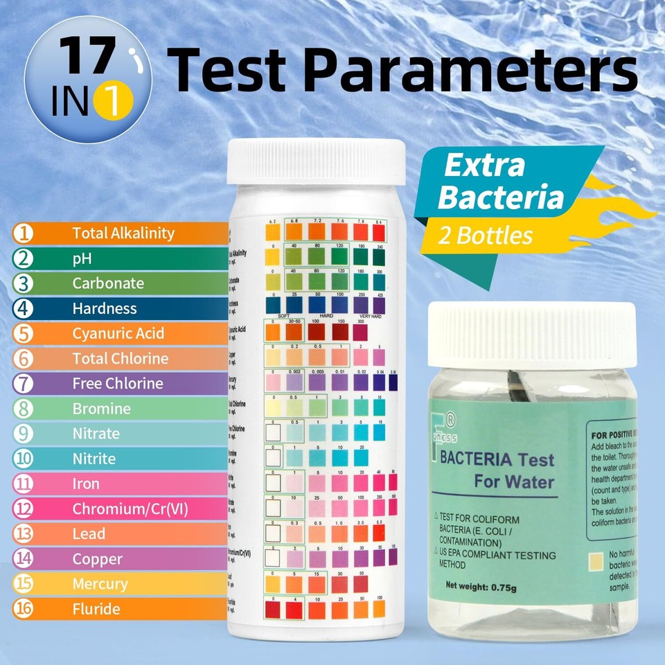 17 in 1 Drinking Water Test Kit for Home Well Water Testing Kit 100 ...