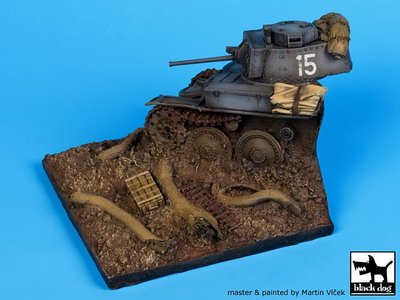 Black Dog 1/35 Destroyed Panzer 38(t) Tank WWII Vignette Diorama Base ...