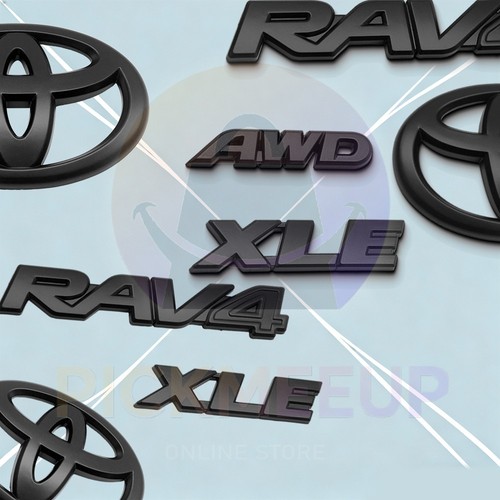 Fit For 2019-2025 Rav4 XLE AWD Letters Matte Blackout Badges Overlay ...