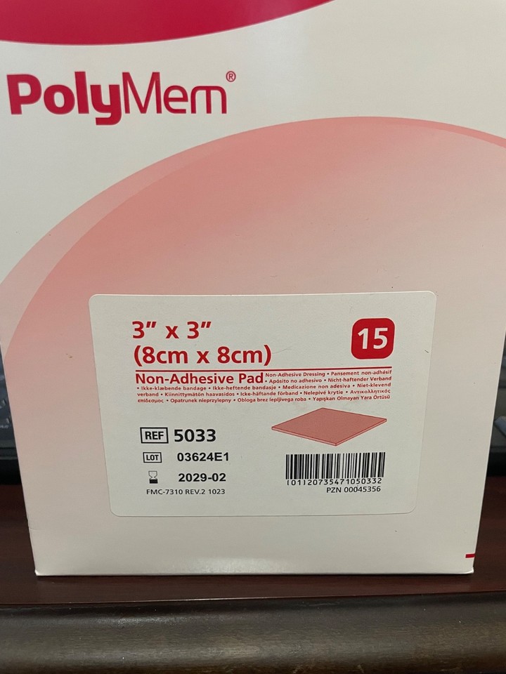 PolyMem Non-Adhesive Wound Dressing, Foam, 3' X 3' Pad, 5033 4 Boxes of ...