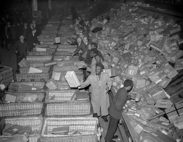 The scene Royal Mail's Mount Pleasant Sorting Office London as- 1956 ...
