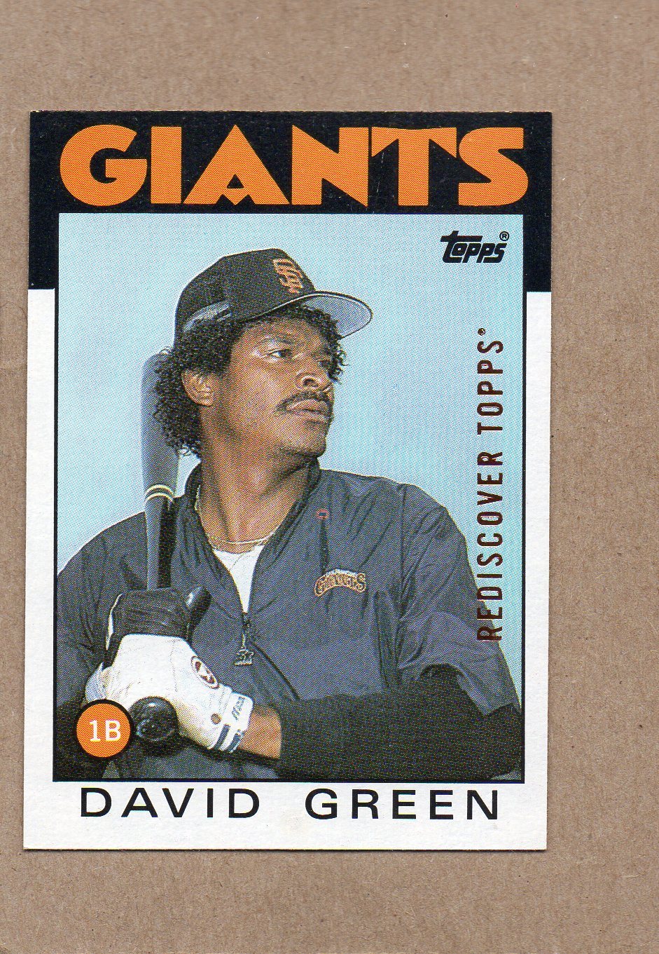 2017 topps rediscover buyback card 1986 727 david green sf giants ...