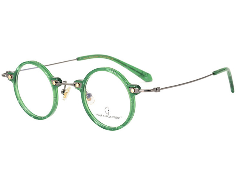 Round Acetate Titanium Frame for Men Small Narrow Lenses Retro Vintage Glasses | eBay