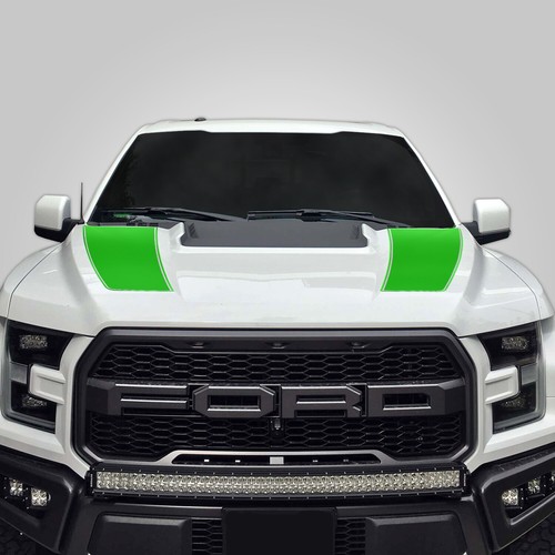 Hood Race Stripe kit for 2017 2018 2019 Ford Raptor F-150 Graphics ...