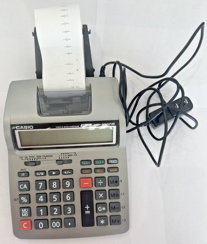 Casio HR-100TM Printing Calculator With Manual Tested Working | eBay