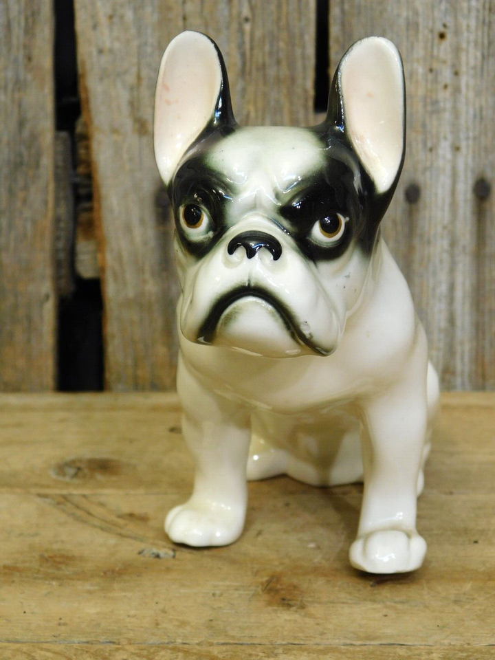 Antique Vtg Porcelain Frenchie French Bulldog Bull Dog Statue RARE | eBay