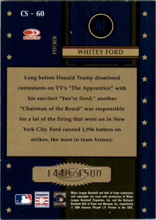 2004 Throwback Threads Century Stars #60 Whitey Ford /1500 | eBay