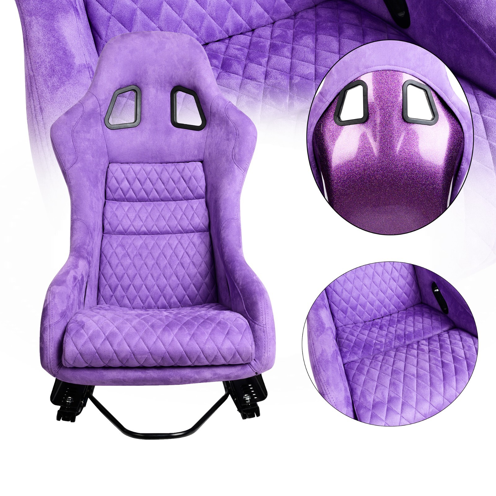 1PC Purple Fiberglass Racing Bucket Seats Simulator Cockpit Replacement ...