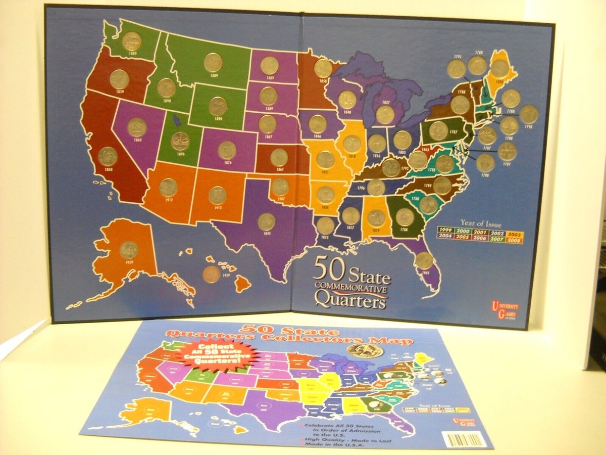 Us Map For State Quarters 50 State Quarters Wikipedia