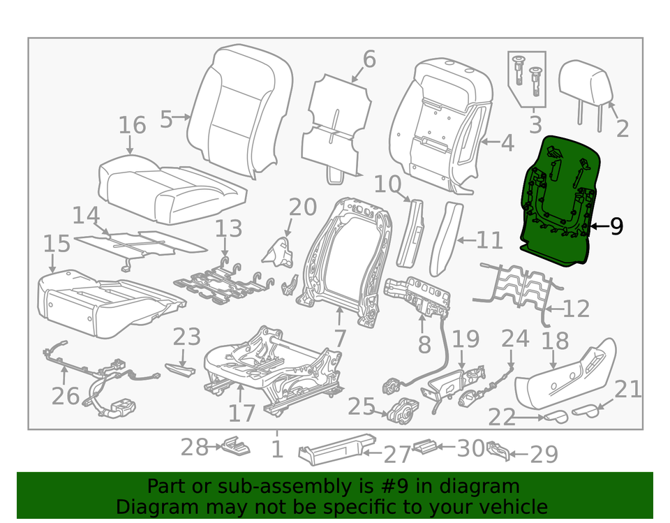 Genuine GM Jet Black Front Seat Back Finish Panel 23365181 | eBay