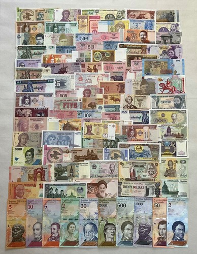 100 Banknotes paper money from 30 different Countries, genuine ...