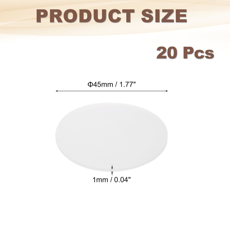 20 Pcs 45mm OD x 1mm Thick Solid Round Silicone Rubber Sheet ...