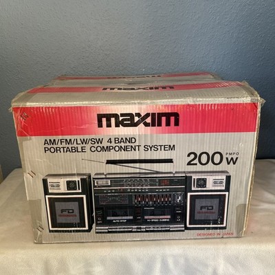 Maxim MX-939 Vintage Ghetto Blaster Boombox Portable Stereo Boxed Sharp ...