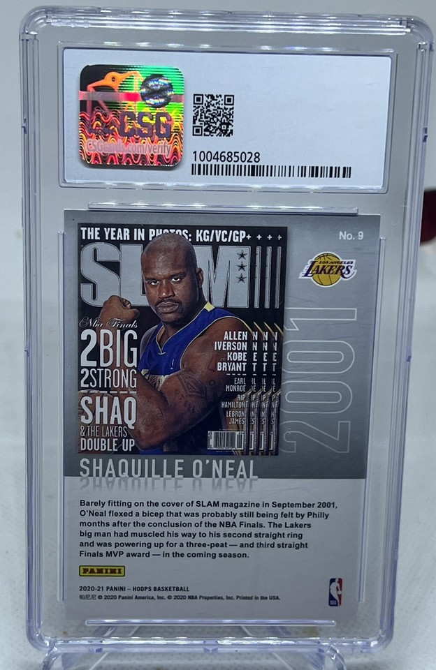 2020-21 NBA Hoops Shaquille O’Neal SLAM Silver HOLO Insert #9 Shaq ...