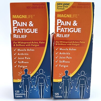 2 × MAGNILIFE PAIN & FATIGUE RELIEF Fast-Acting Relief Fibromyalgia 125 ...
