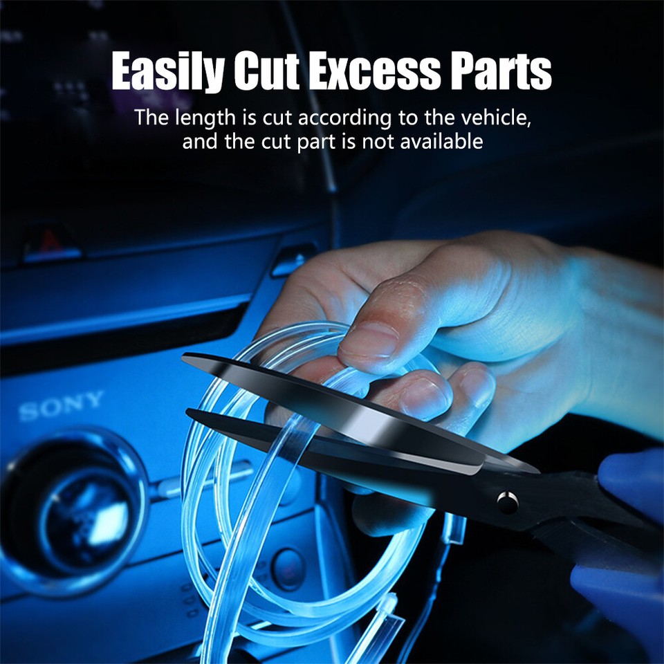 16FT Auto Car Interior Atmosphere Wire Strip Light LED Decor Lamp ...