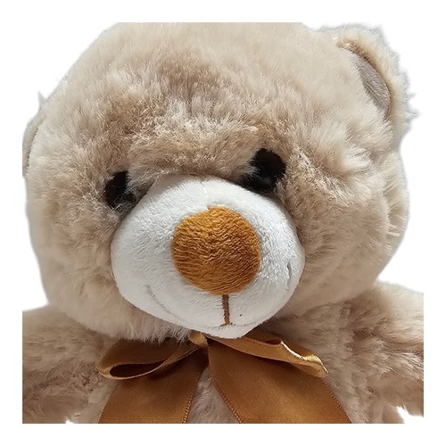 Goffa Light Brown Plush Bear with Brown Ribbon 10” Lovey Soft Stuffed ...