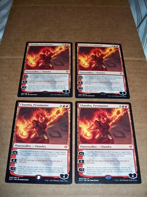 MTG Magic 4x Chandra Pyromaster Planeswalker Archenemy Nicol Bolas NM ...