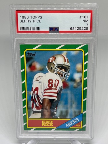 1986 Topps Jerry Rice Rookie Card #161 GRADED PSA 7 NM SAN FRANCISCO ...
