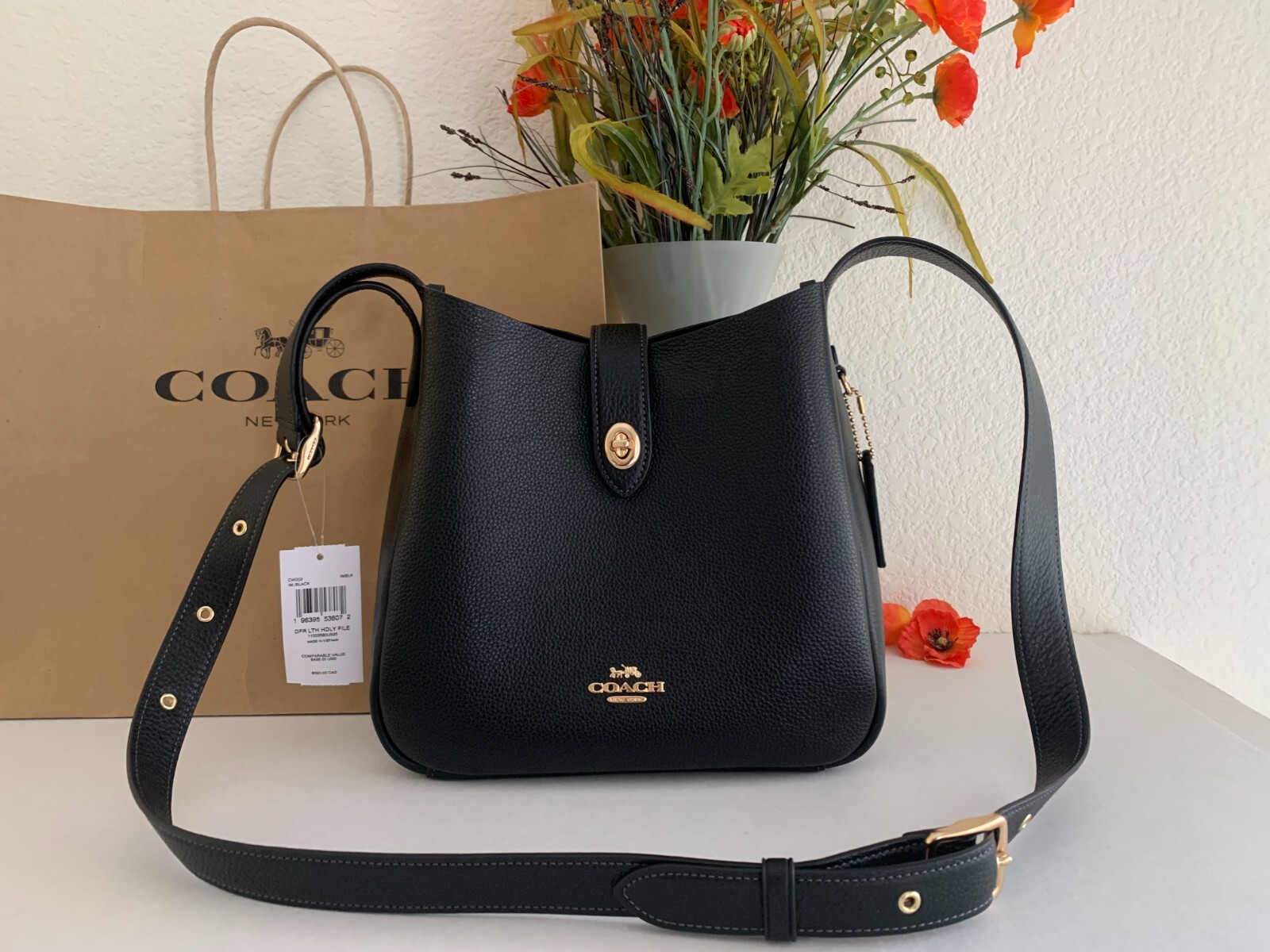 NWT Coach CW002 Hadley Convertible Crossbody Bag Double Face Leather in ...