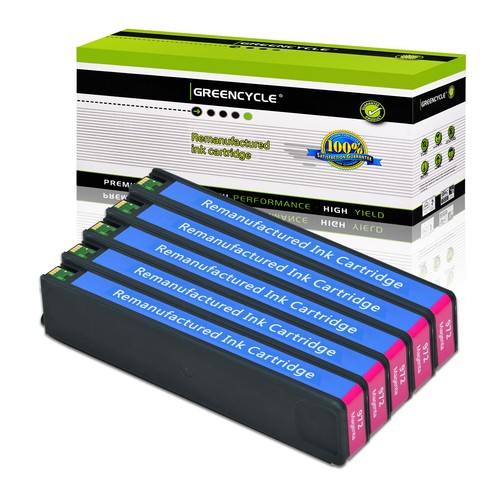 GREENCYCLE 5PK Magenta Ink Cartridge 972A FOR HP PageWide 377dw Pro ...