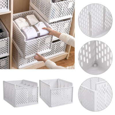 Stackable Pull Out Basket Drawer Wardrobe Closet Storage Box Shelf ...