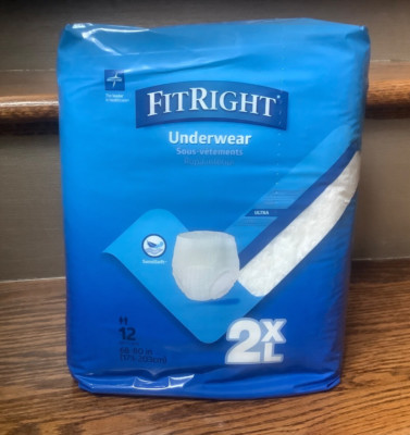 Medline FitRight XXL Ultra Adult Incontinence Underwear Pull Up (4 - 12 ...