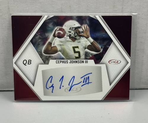 2023 Sage Autograph Red Cephus Johnson III #A-CJIII Rookie Auto | eBay