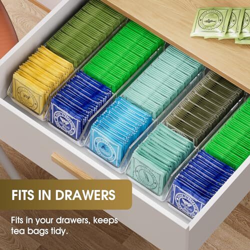 Clear Acrylic Tea Bag Organizer Storage for Counter Pantry Kitchen ...