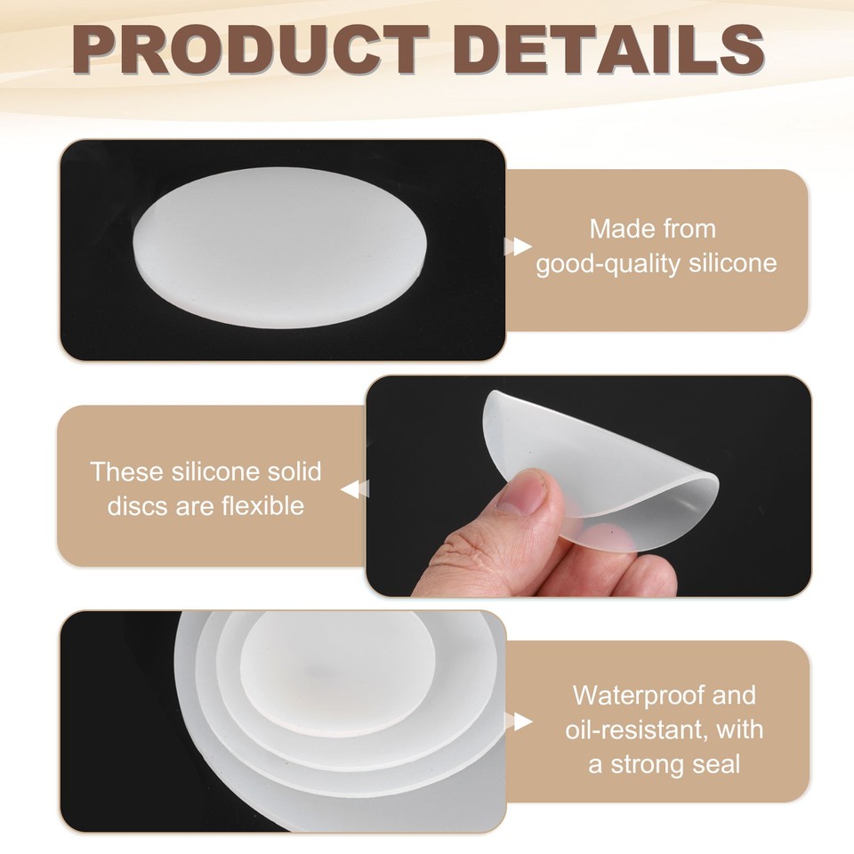 20 Pcs 45mm OD x 1mm Thick Solid Round Silicone Rubber Sheet ...