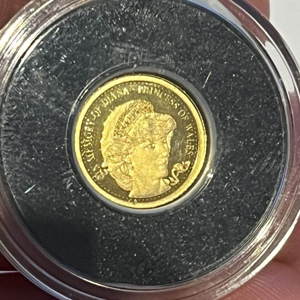 2017 Cook Islands $5 Proof .9999 Gold Coin Princess Diana 24ct Dollar ...
