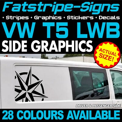 to fit VW T5 LWB COMPASS STICKERS GRAPHICS DECALS DAY VAN CAMPER VAN ...