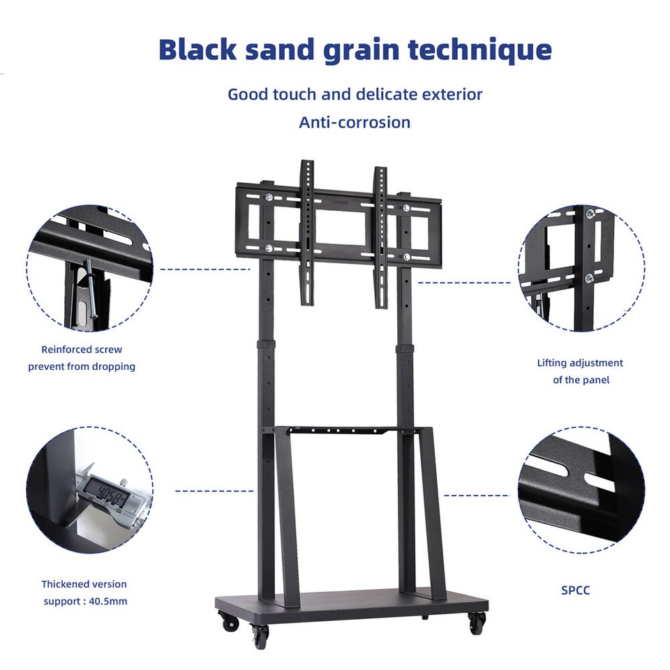 Rolling TV Cart Bracket TV Floor Stand Mount 32-80" for Home Meetings ...