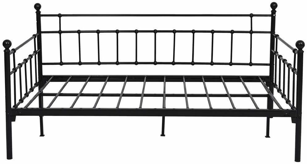Black Metal Daybed Frame Twin Size Bed Kids Guest Dorm Home Bedroom ...