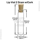 MADE IN USA 2 DRAM 8ML CLEAR GLASS LIP VIALS W/ CORK - CRAFTS LAB OILS ...