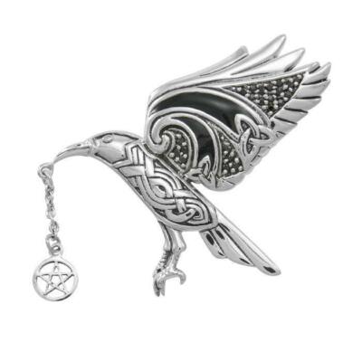 Crow Macha Goddess Protection 925 Sterling Silver Pendant Fine Wiccan ...