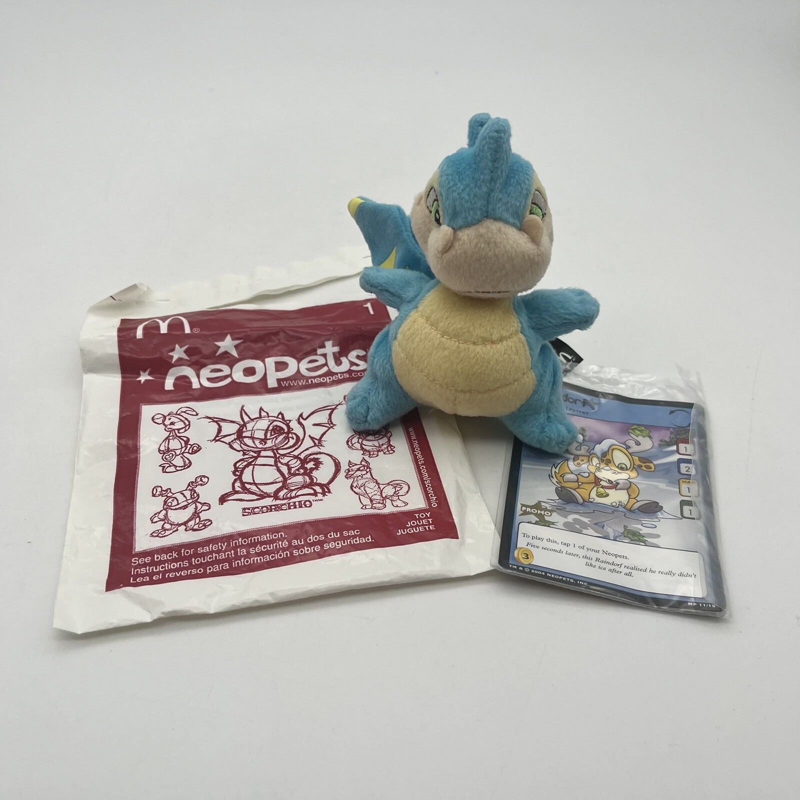 Neopets 2004 Blue SCORCHIO McDonalds Plush 4” Star Tag Tush Tag Card OG ...